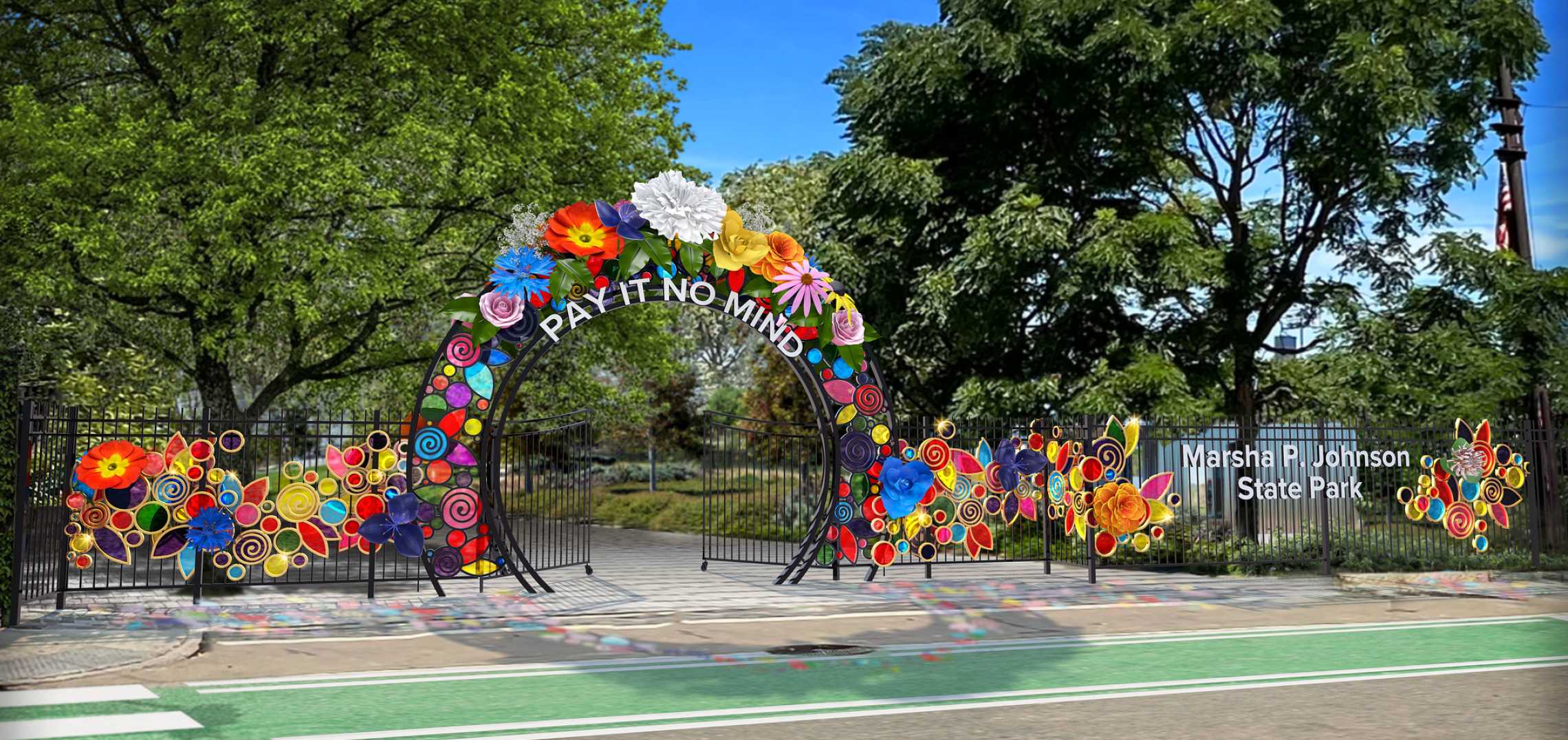 New gateway unveiled for Marsha P. Johnson State Park in Williamsburg ...