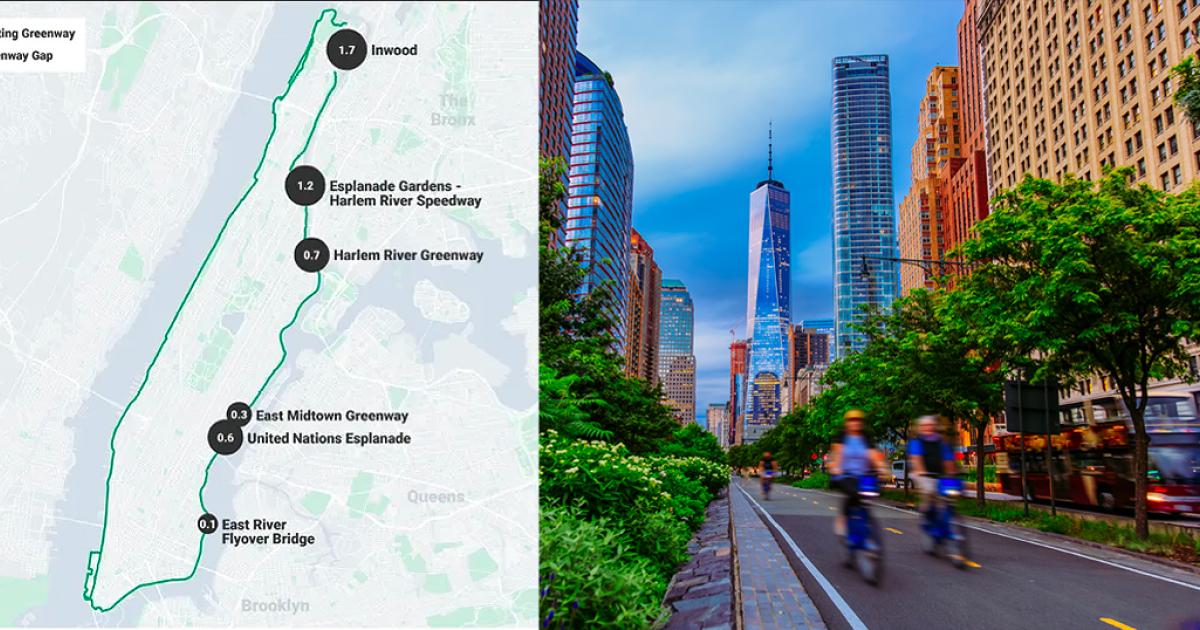 Mayor commits $723M to finishing the 32-mile Manhattan Greenway ...